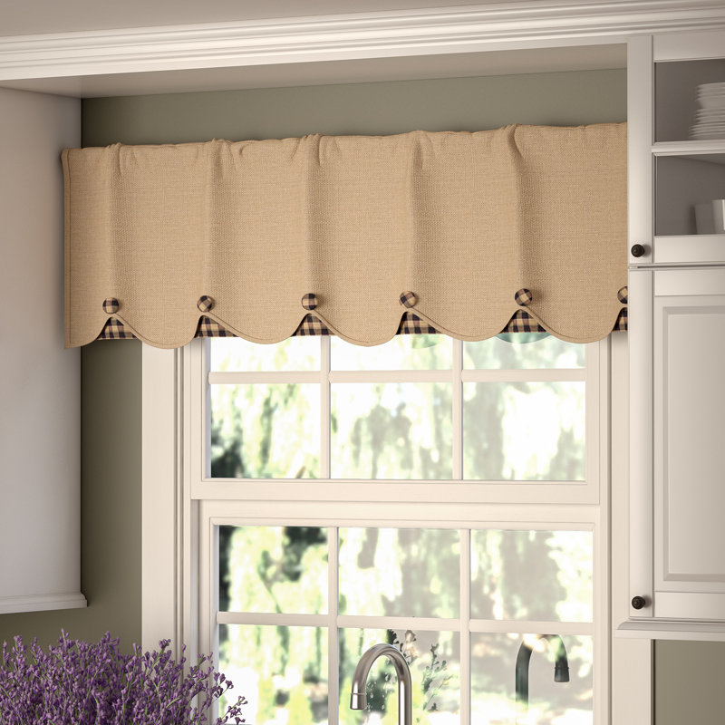 August Grove Addie Burlap Scalloped Curtain Valance And Reviews Wayfair